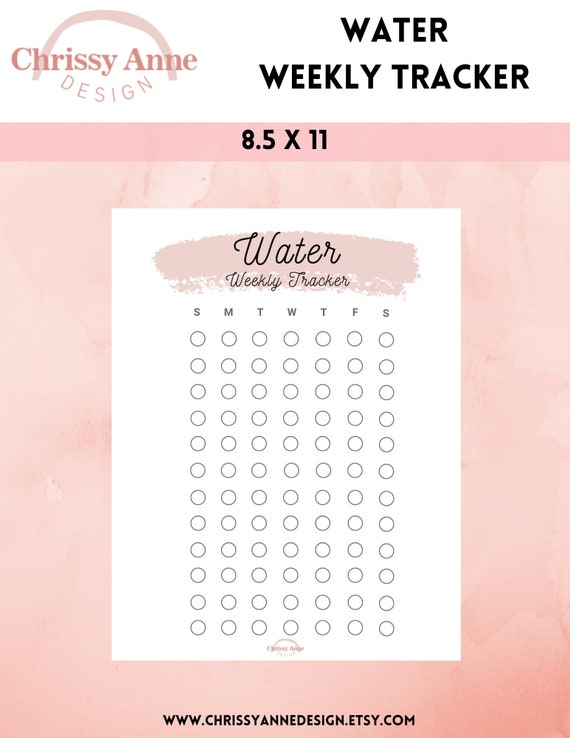 Water Weekly Tracker Water Checklist Water Journal Water - Etsy