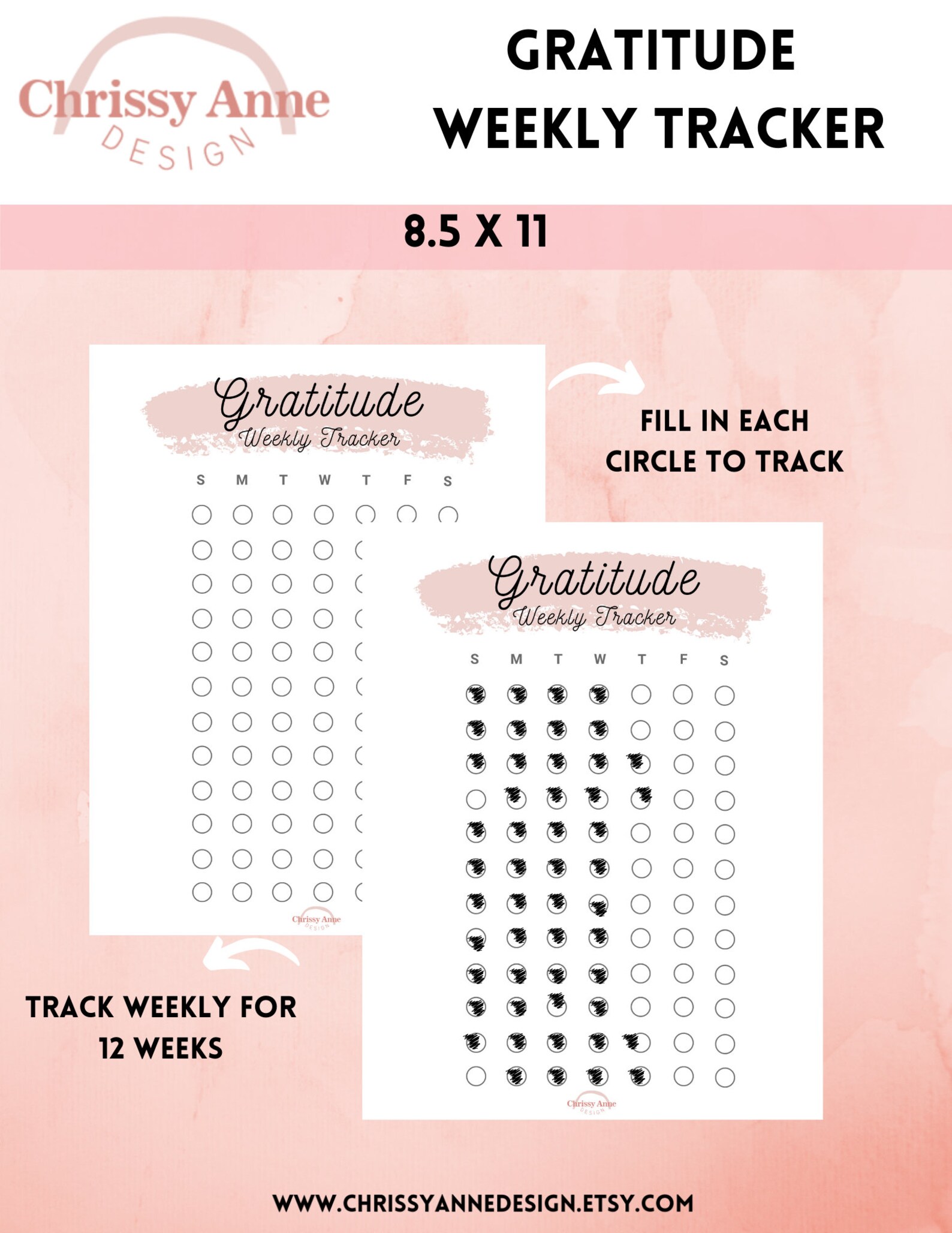 Gratitude Tracker Gratitude Checklist Gratitude Log | Etsy