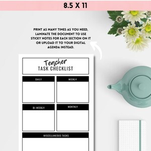 Teacher Checklist | Teacher Agenda | Teacher Planner | Teacher ...