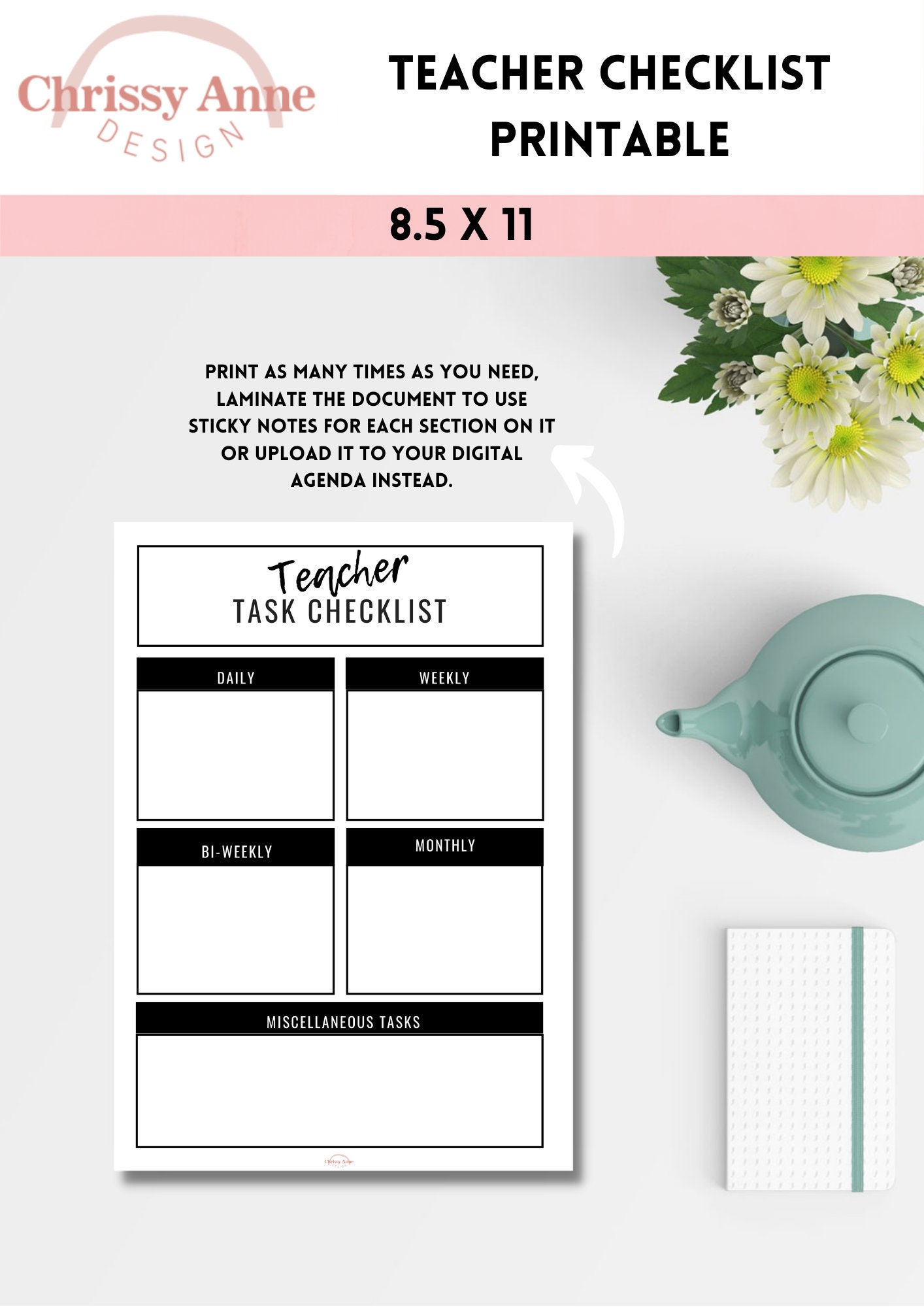 Teacher Checklist | Teacher Agenda | Teacher Planner | Teacher ...
