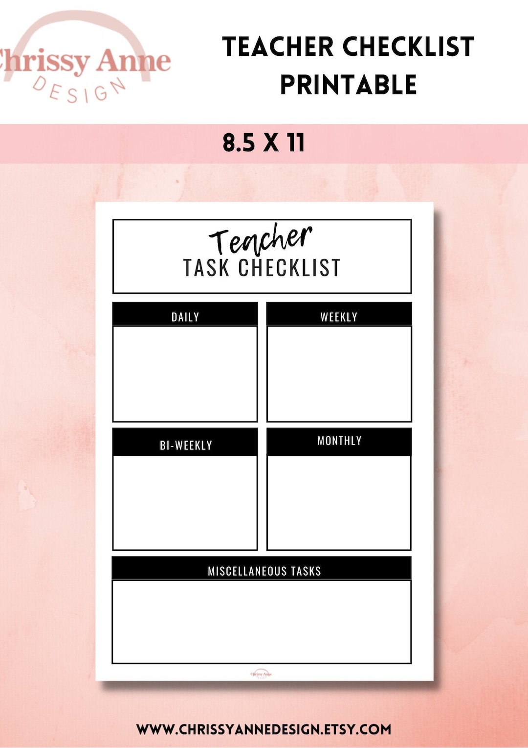 Teacher Checklist | Teacher Agenda | Teacher Planner | Teacher ...