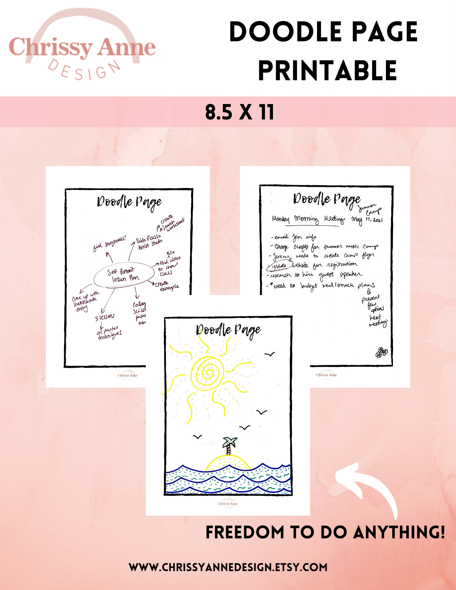 Doodle Page Blank Page Drawing Page Meeting Page - Etsy