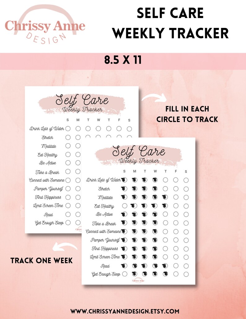 Self Care Tracker | Weekly Habit Tracker | Self Care Journal | Self ...