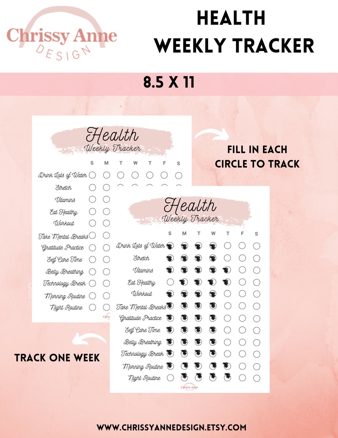 Health Tracker | Health Checklist | Health Journal - Etsy