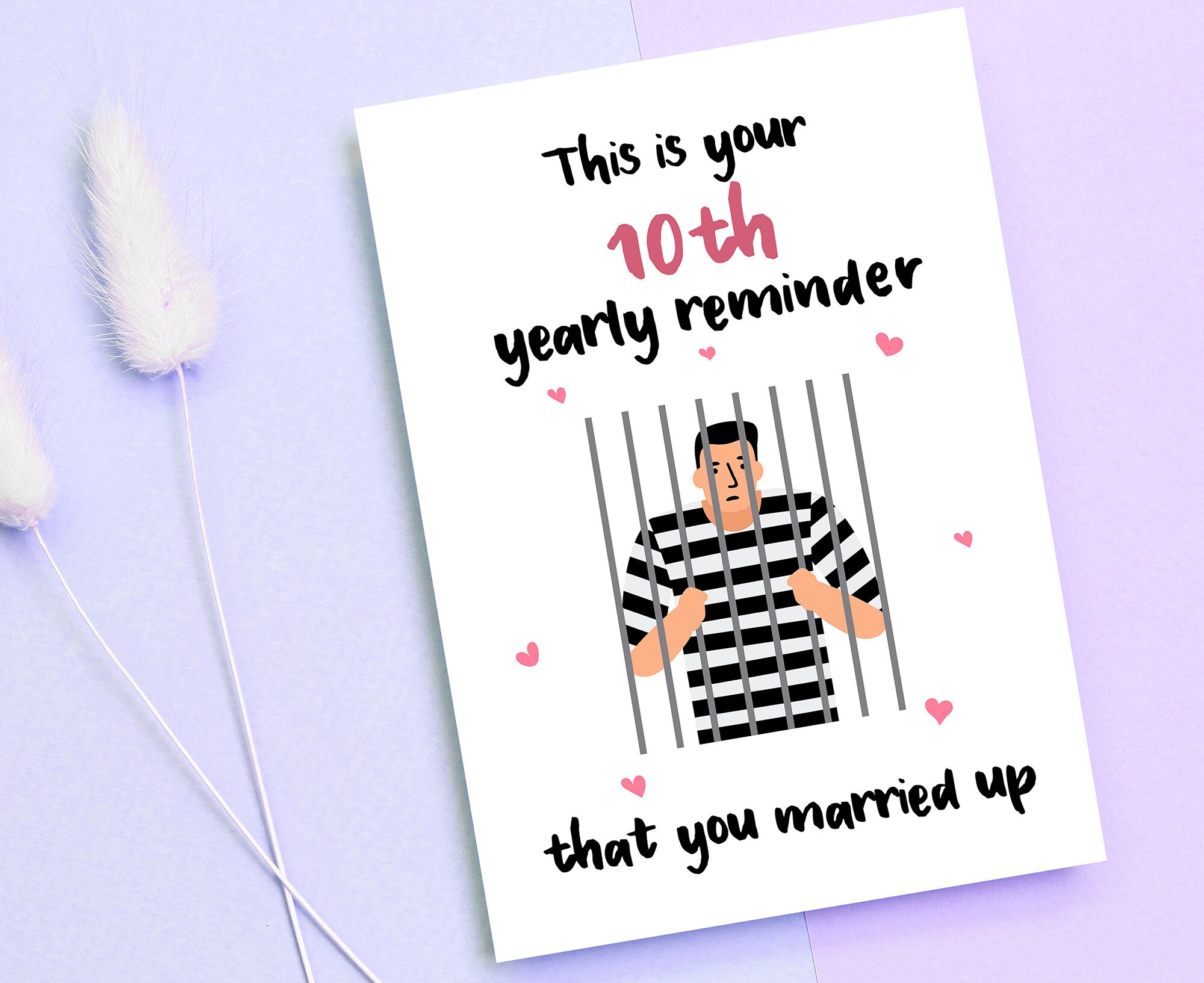 Funny 10th Years Anniversary Card Card For Husband And Wife Etsy Funny 10th Years Anniversary Card Card For Husband And Wife Etsy