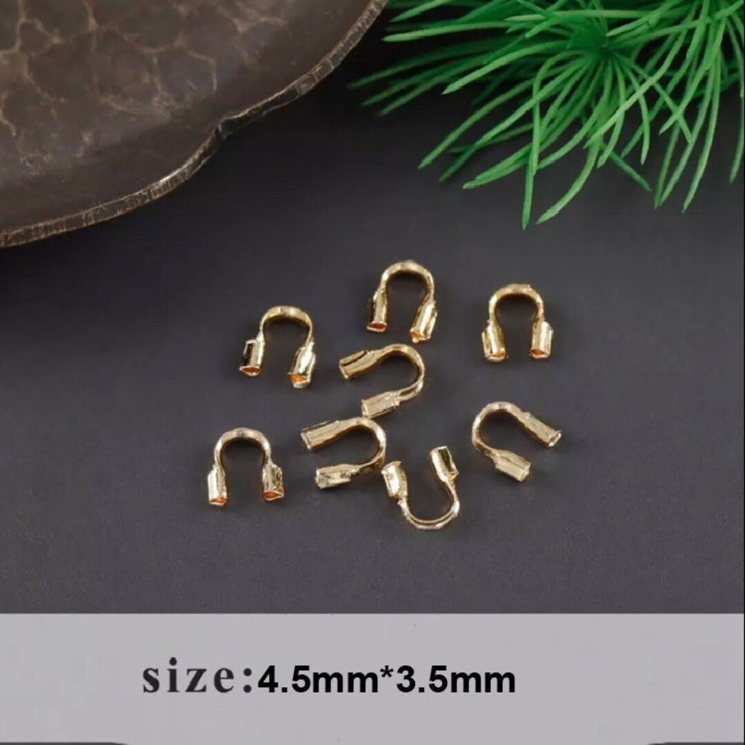 10 Pcs 18k Gold Filled Wire Protectors, Bead Protection Loops, 0.031 ...