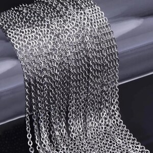 1 Foot Stainless Steel Flat Cable Chain , 2mm Rolo Link Chains ...