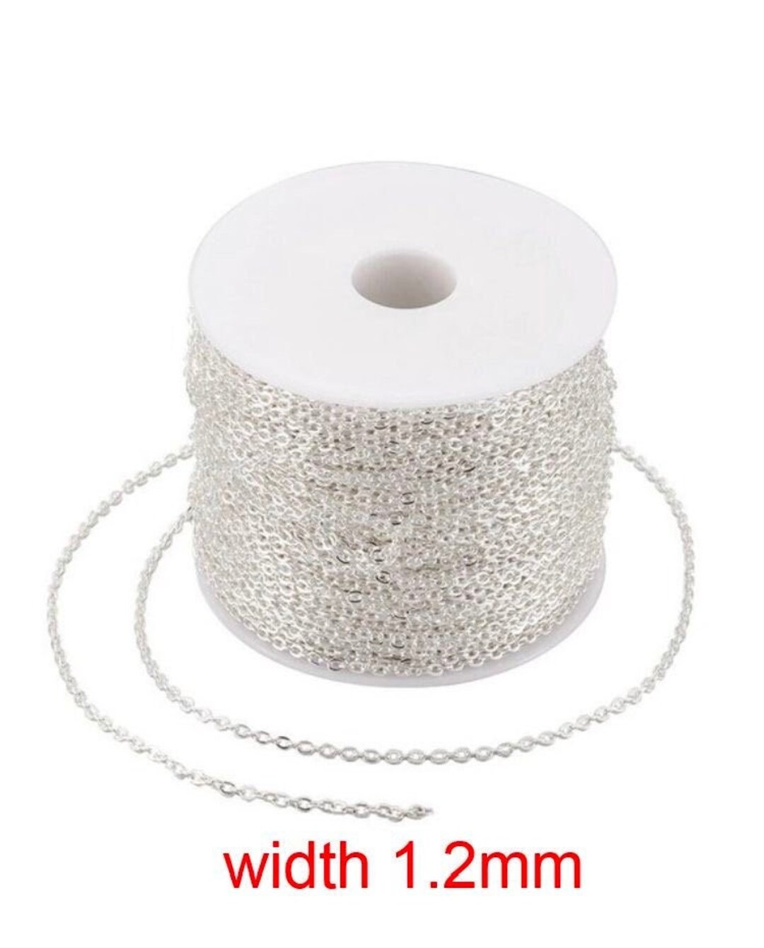 Flat Cable Chain Silver 1.2mm Rolo Link Chains for DIY - Etsy