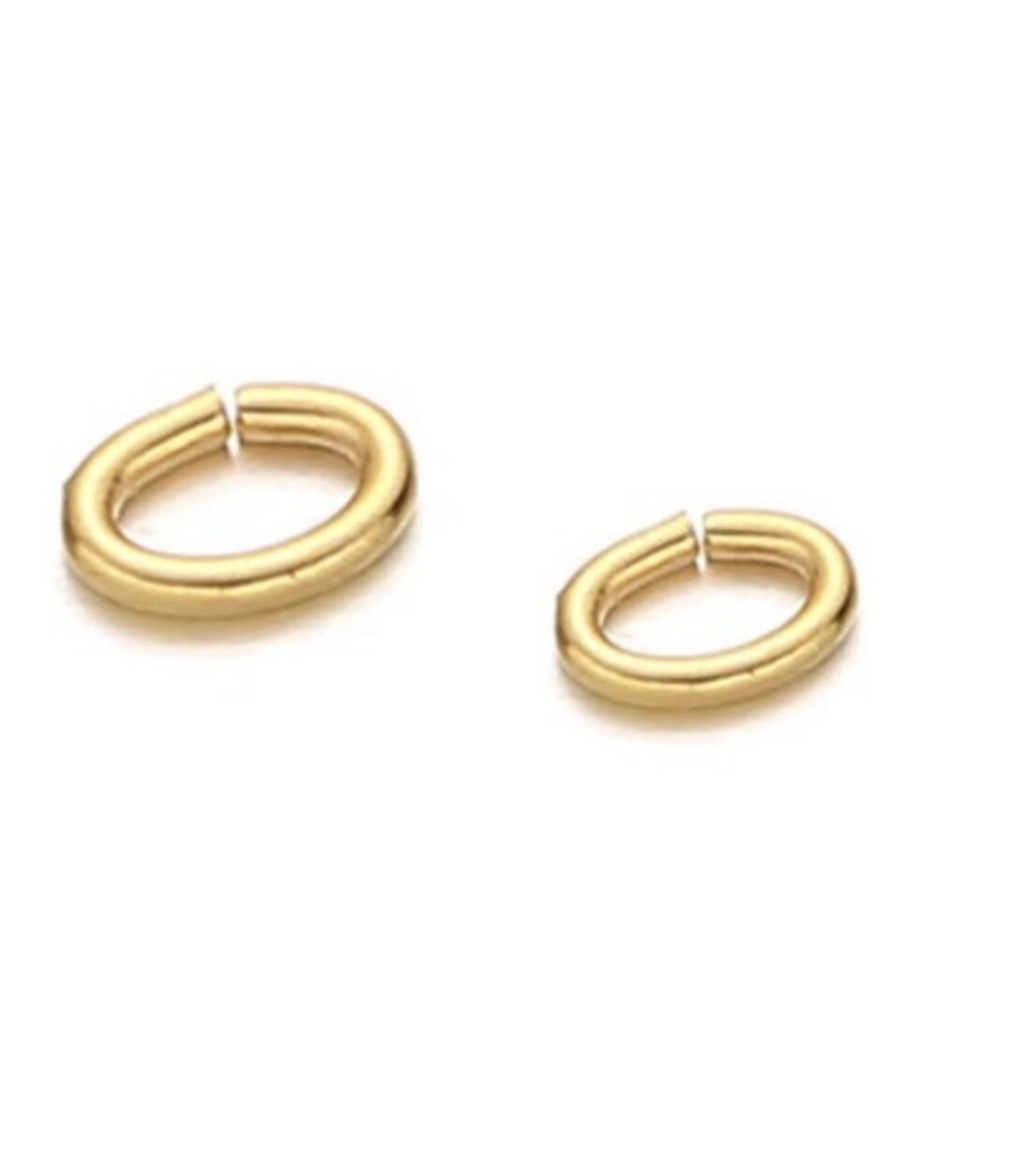 20pcs 18K Gold Filled Oval Jump Rings, Solid Oval Jump Rings, Split ...