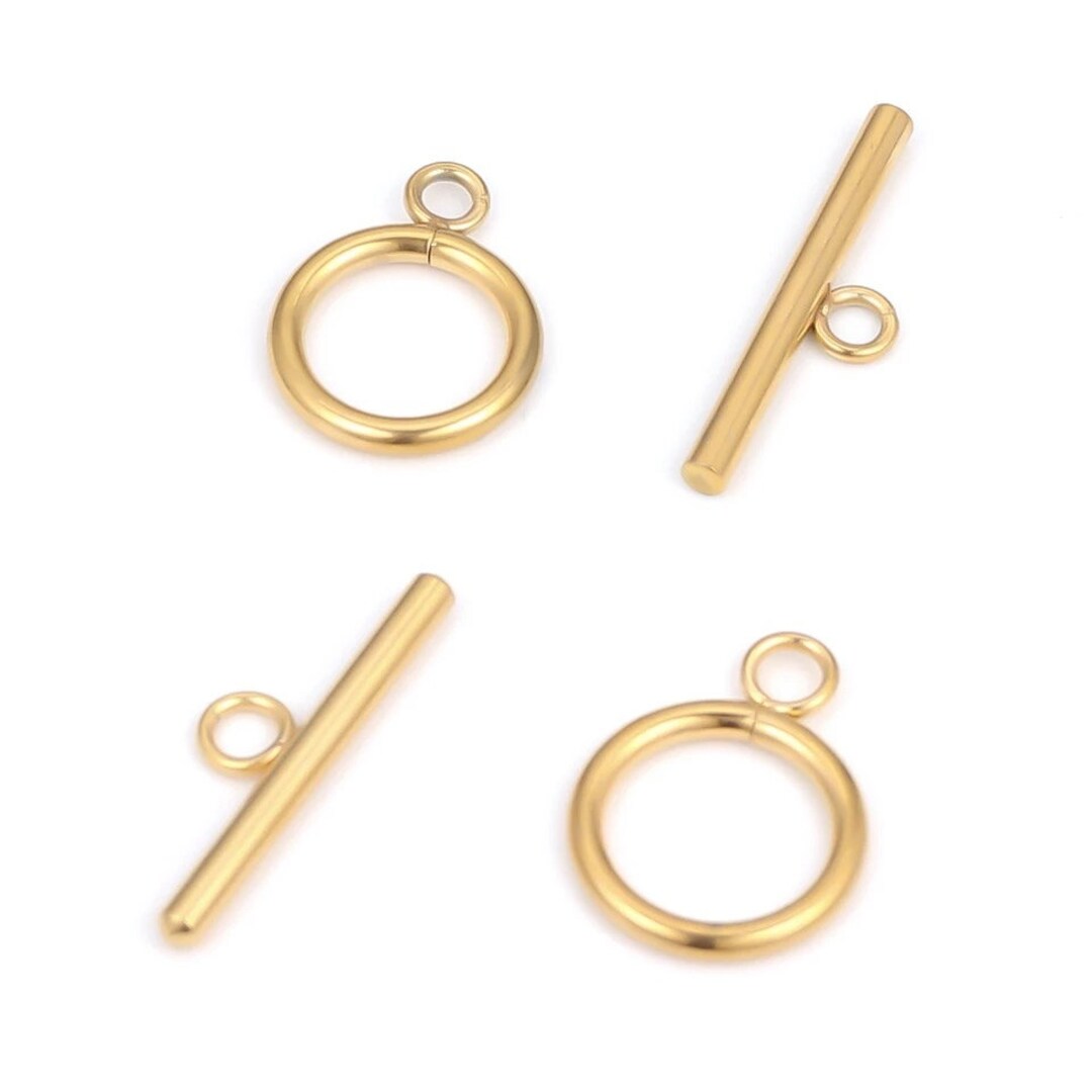 1 Set 18K Gold Filled Toggle Clasps, T Clasps, DIY Clasp Jewelry Making ...