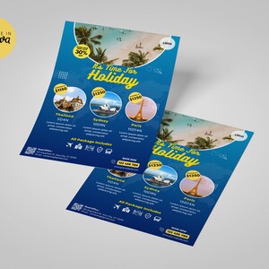 Travel Agency Flyer Canva Template | Travel Agent Promotion Flyer ...