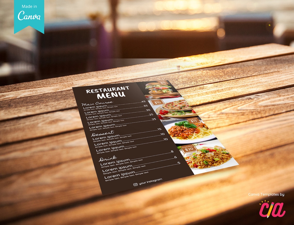 Food Menu Canva Template | Restaurant Menu | Food Drink Template ...