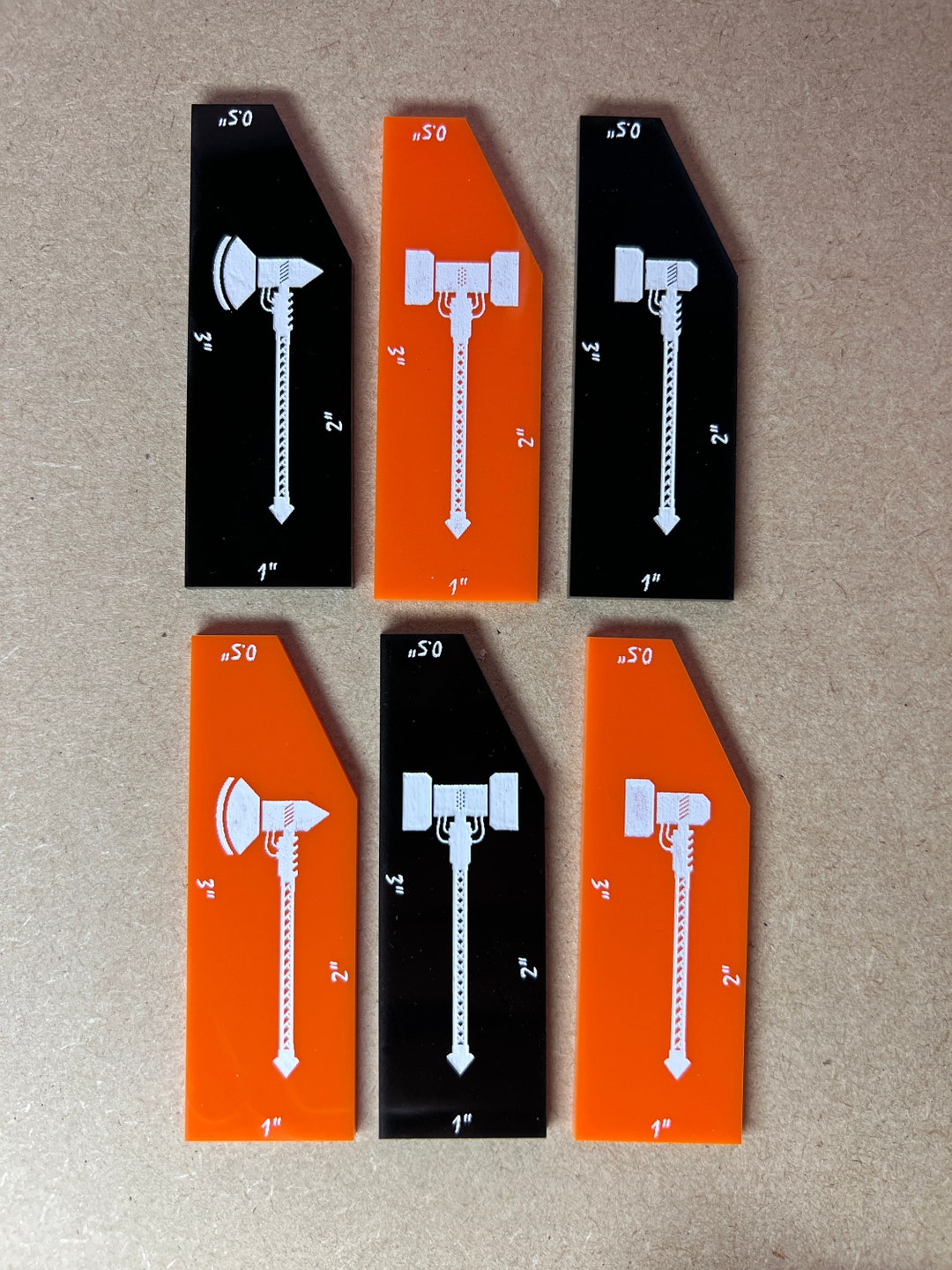 Set of Three Tabletop Gaming Measuring Tool 3" 2" 1" 0.5" Inches - Etsy