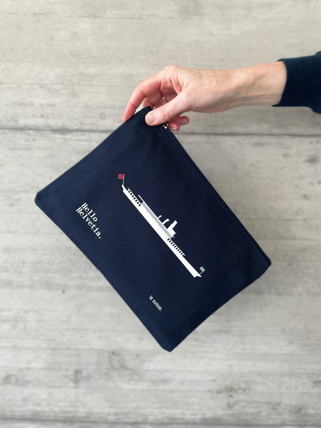 Travel Zip Pouch Organic Cotton Swiss Made Sustainable Gift Souvenir ...