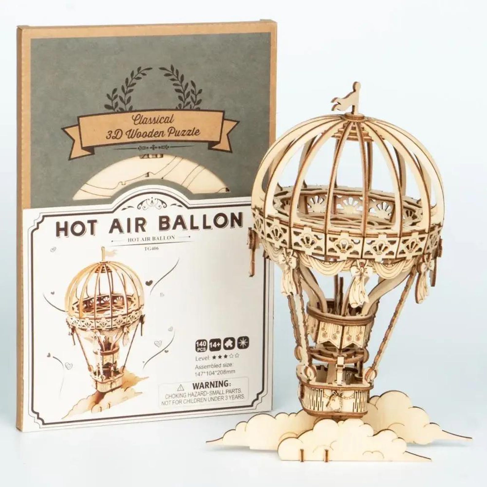 Air Balloon 3D Puzzle, Wooden Mechanical Model Kit - Etsy