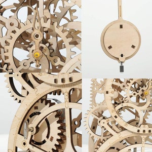 Pendulum Clock 3D Puzzle, Wooden Mechanical Model Kit, Art Collectible ...