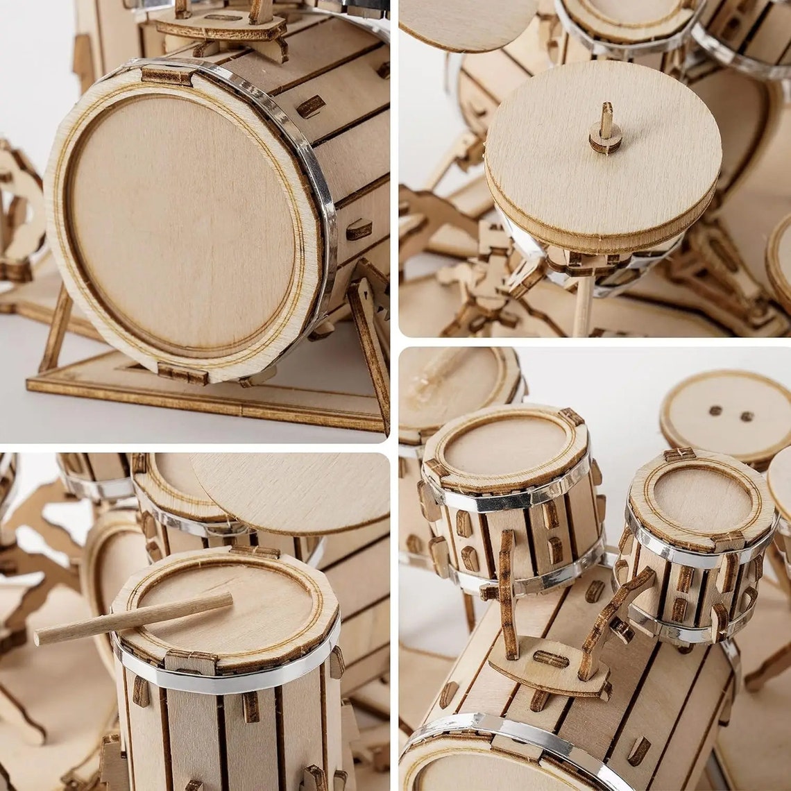 Musical Instrument Drum Kit Accordion Cello 3D Puzzle, Wooden ...