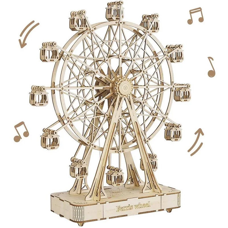 Ferris Wheel 3D Puzzle, Wooden Mechanical Model Kit, Carnival Decor - Etsy
