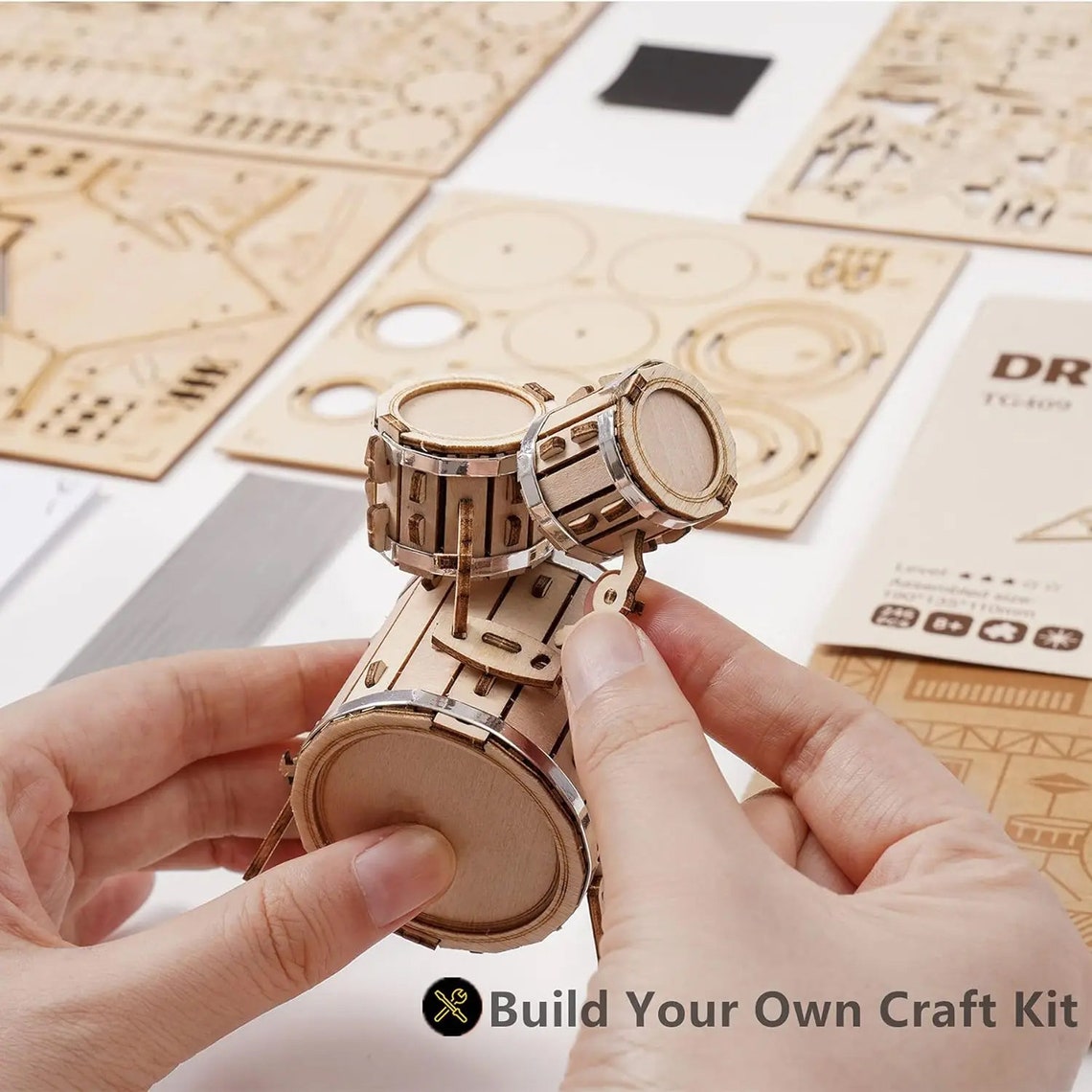 Musical Instrument Drum Kit Accordion Cello 3D Puzzle, Wooden ...