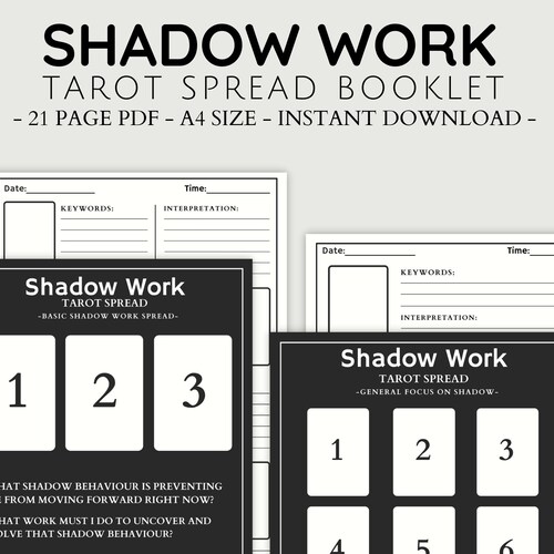 Shadow Work Tarot Spread Instant Download Printable Tarot - Etsy UK