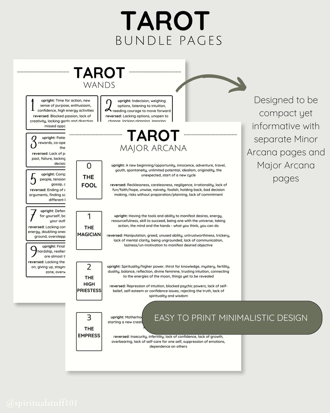 Tarot Beginner Bundle, Instant Download, Tarot Spreads, Shadow Work ...