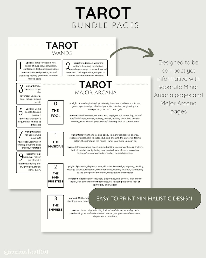 Tarot Beginner Bundle, Instant Download, Tarot Spreads, Shadow Work, Healing, Printable, for ...