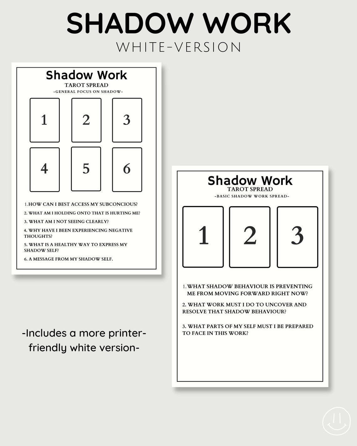 Shadow Work Tarot Spread Instant Download Printable Tarot - Etsy UK