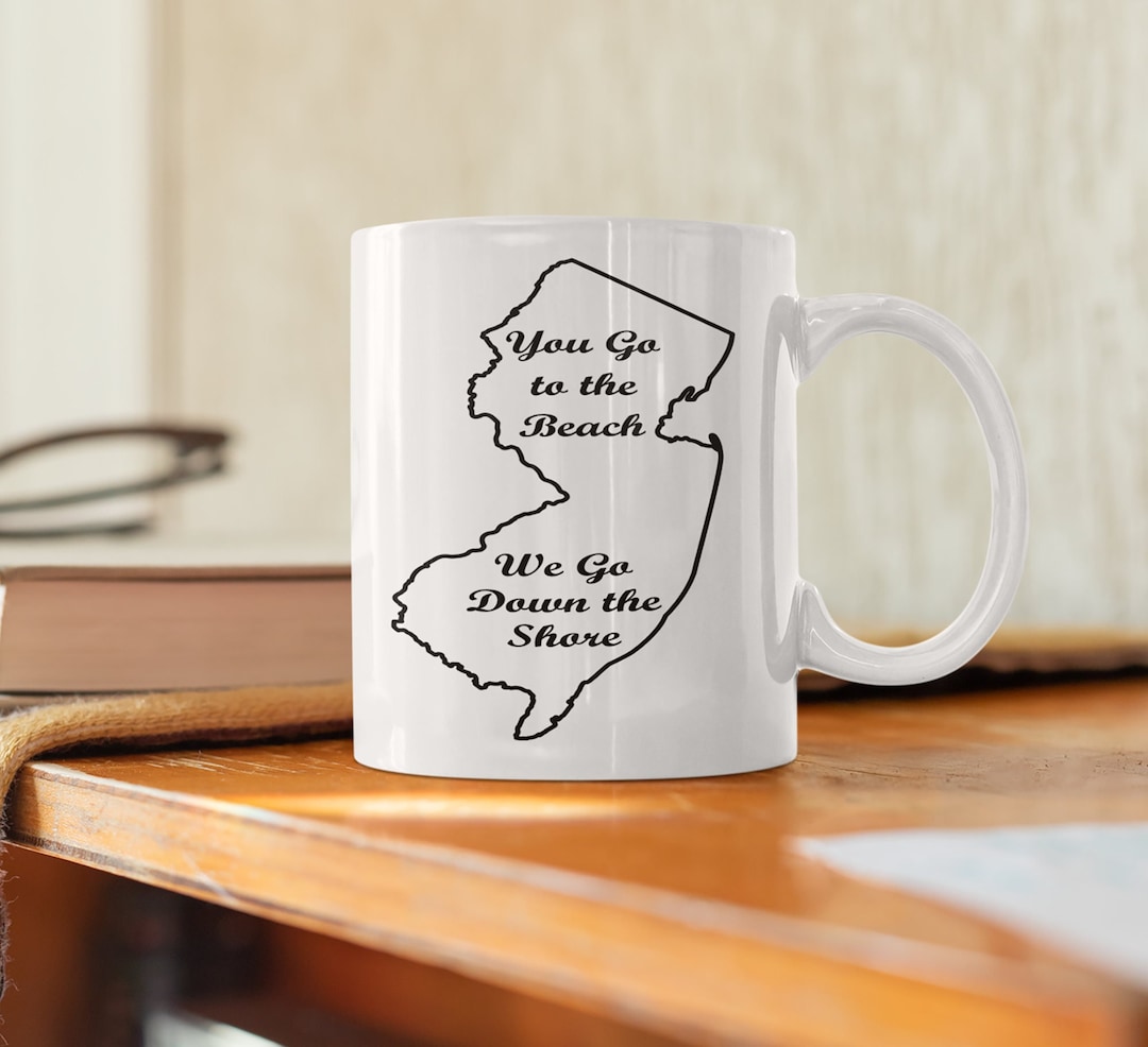 Down the Shore South Jersey Mug | North Jersey Coffee Mug | Cawfee Mug ...
