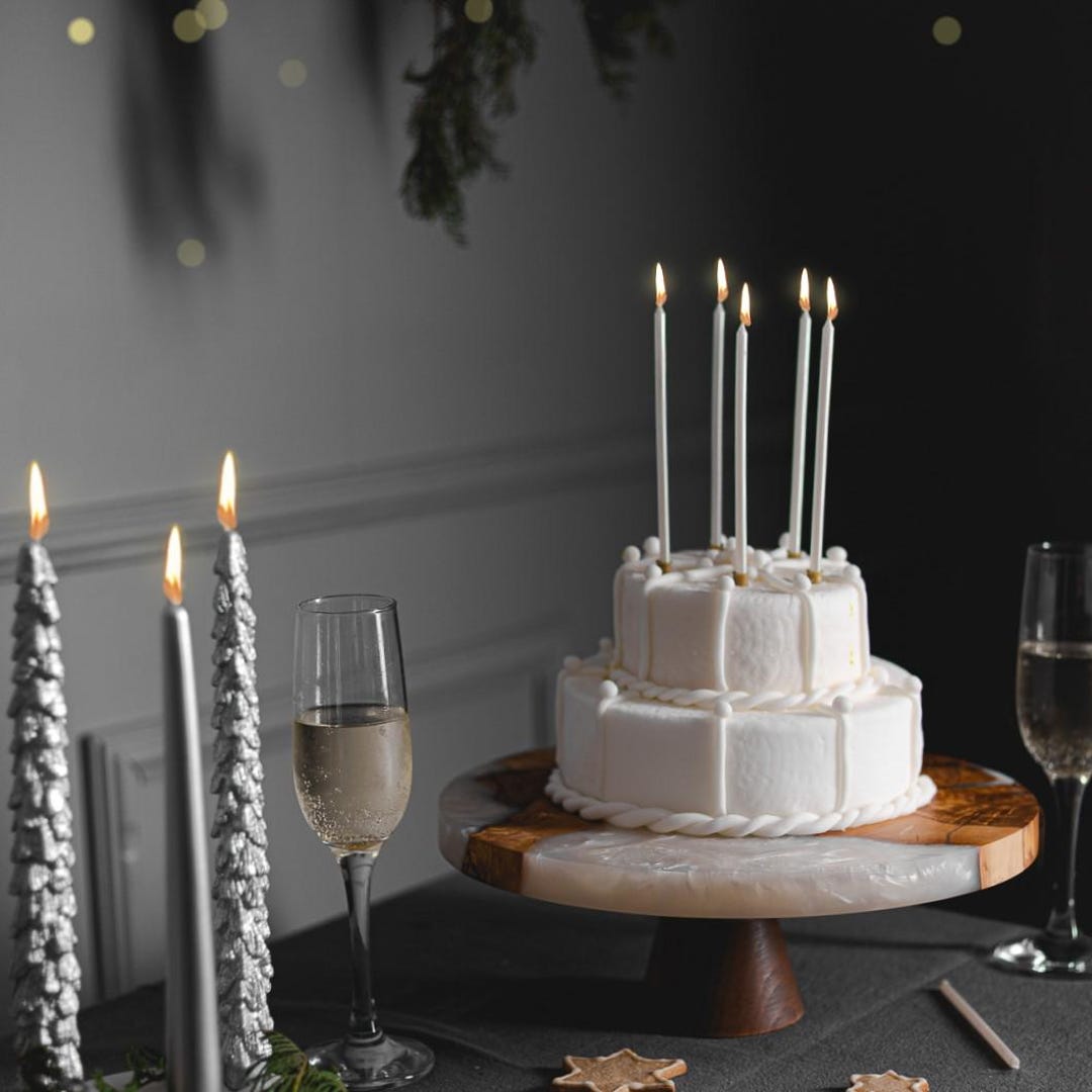 Lydia Cake Stand - Handmade Epoxy and Olive Wood Charcuterie Plate ...