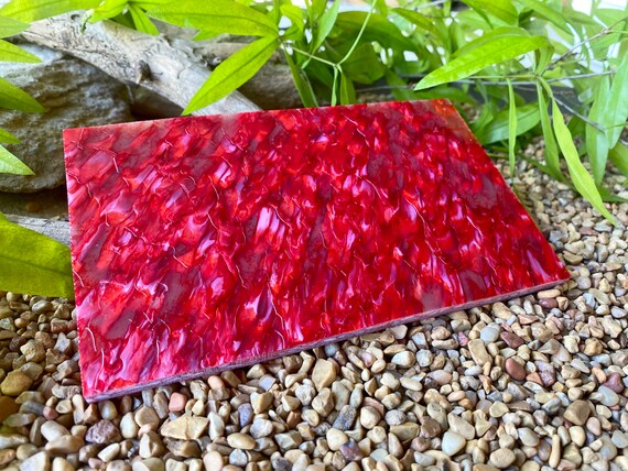 Craft Supplies & Tools CaseinGalalith Sheet Red Mosaic 6mm Molding ...