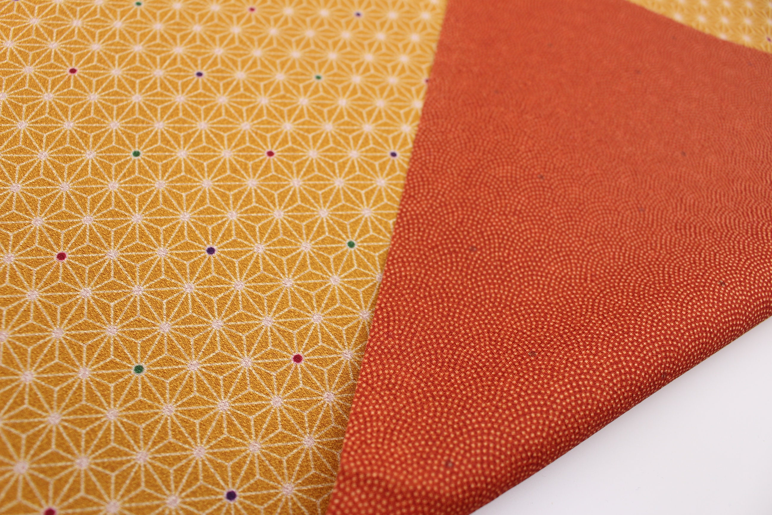 Japanese Furoshiki / Japanese Wrapping Cloth, Vermilion & Yellowish ...