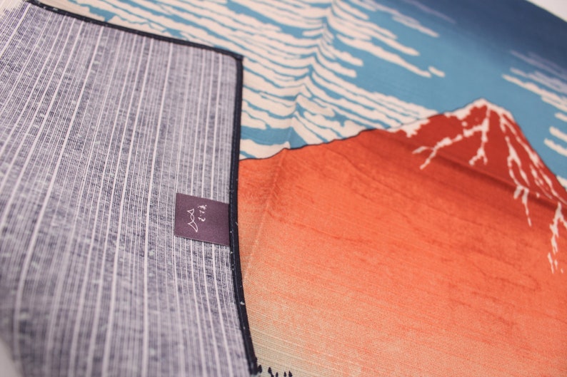 Japanese Furoshiki Red Mt. Fuji / Japanese Cotton Wrapping - Etsy