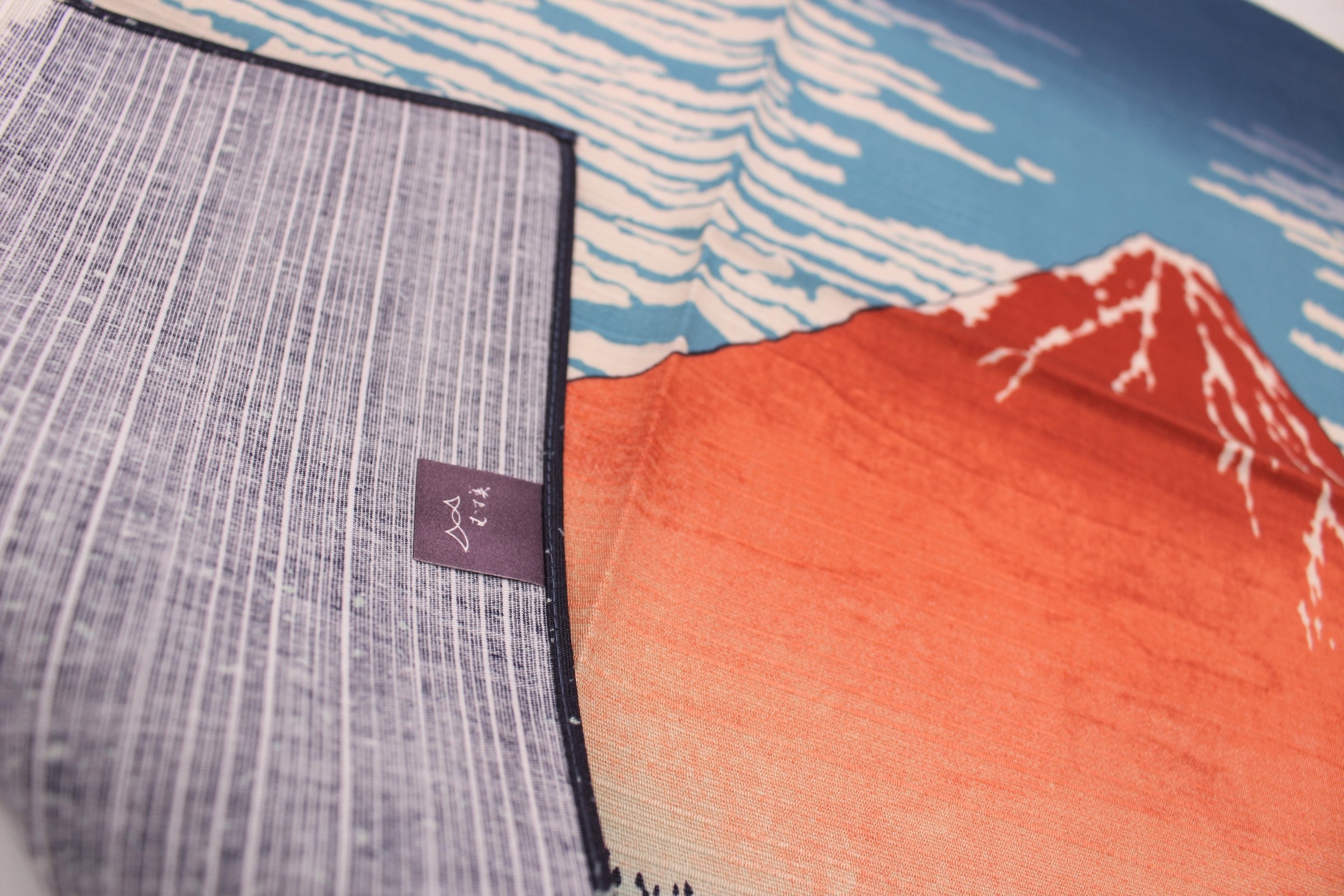 Japanese Furoshiki Red Mt. Fuji / Japanese Cotton Wrapping Cloth ...