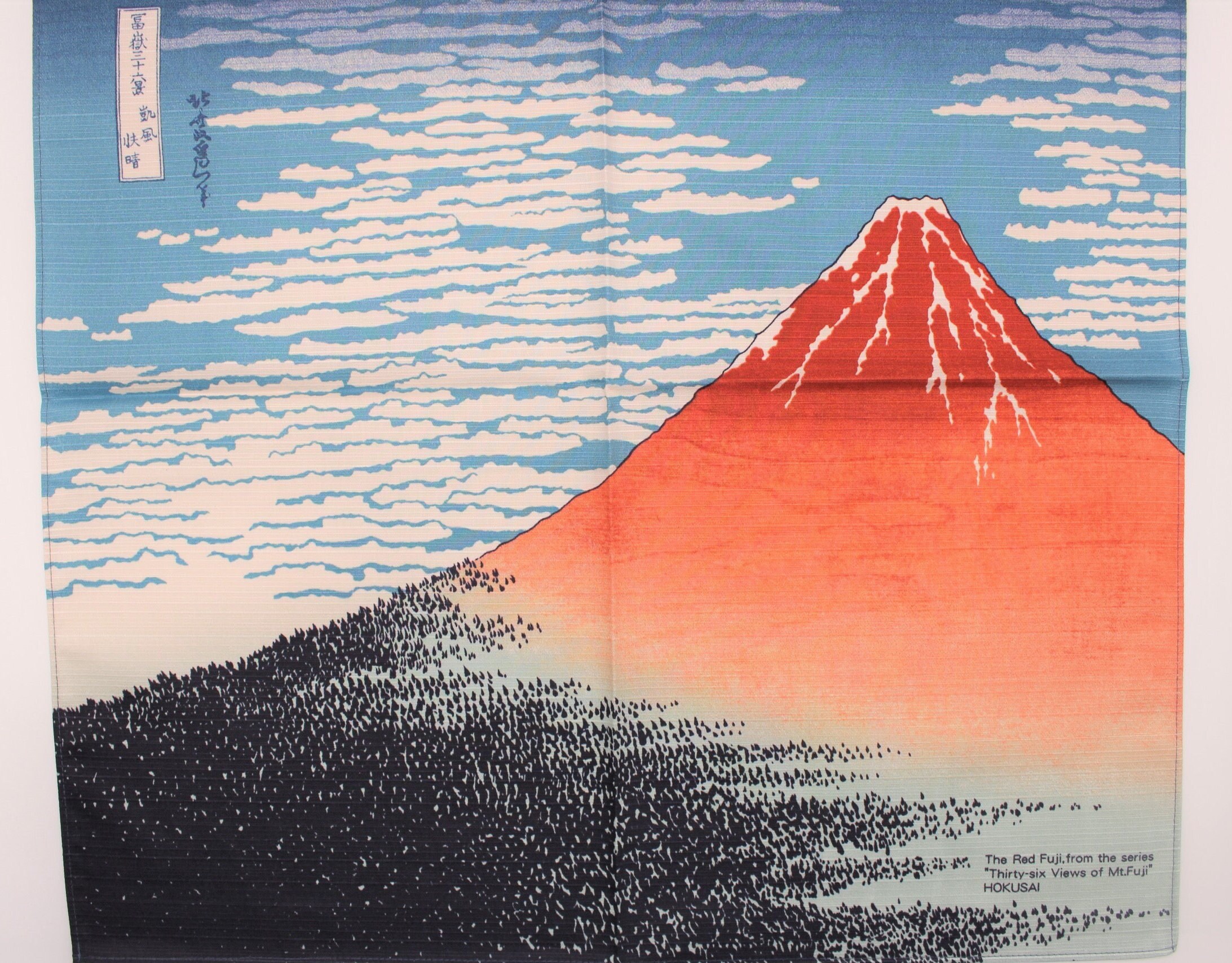 Japanese Furoshiki Red Mt. Fuji / Japanese Cotton Wrapping Cloth ...
