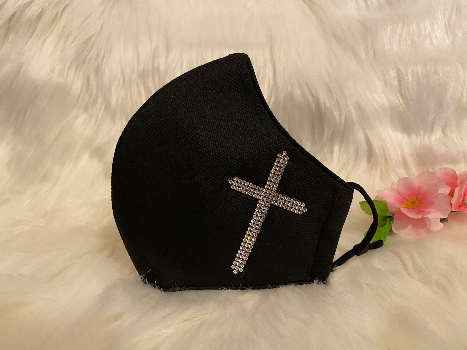 Rhinestone Face Mask Cross designHandmade Church Mask | Etsy
