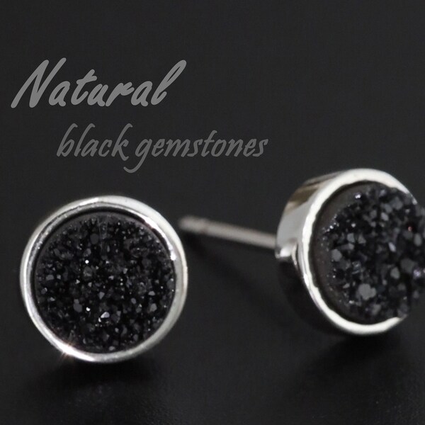 Black Stud Earrings - Etsy