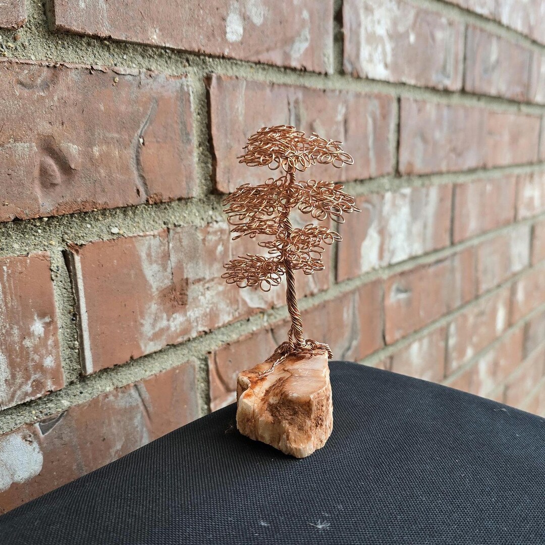 Copper Wire Pine Tree on West Texas Limestone - Etsy