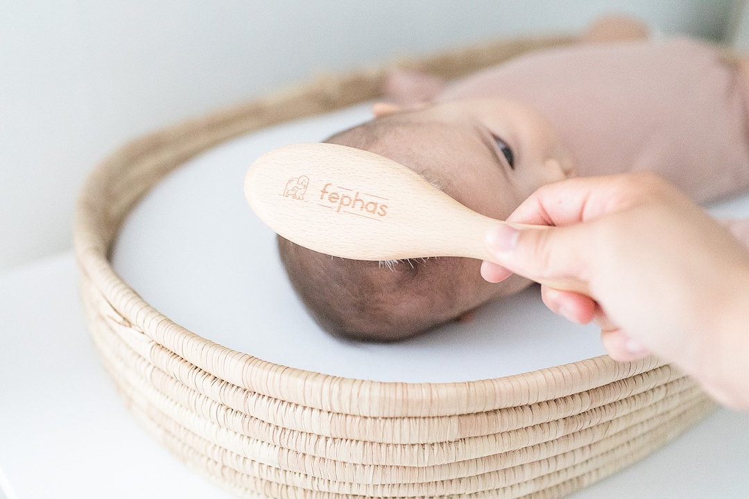 Natural Wooden Baby Soft Brush for Newborn and Toddler Girls and Boys ...