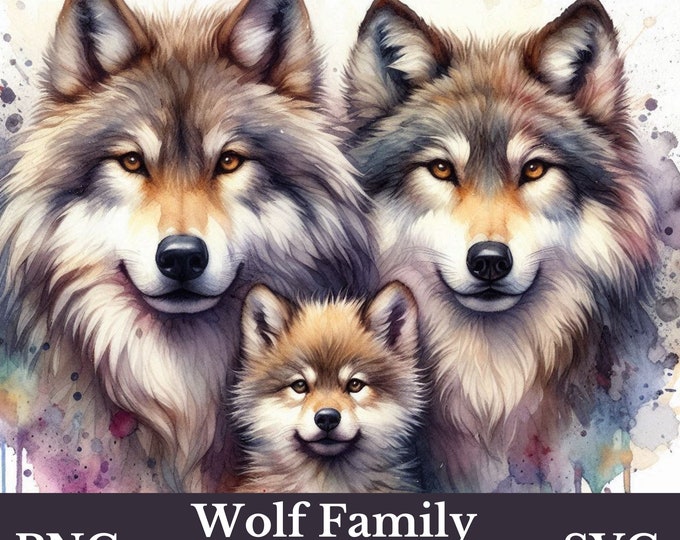 Wolf Family Bundle PNG Wolf SVG Instant Download Wolf Art Wolf PNGS ...