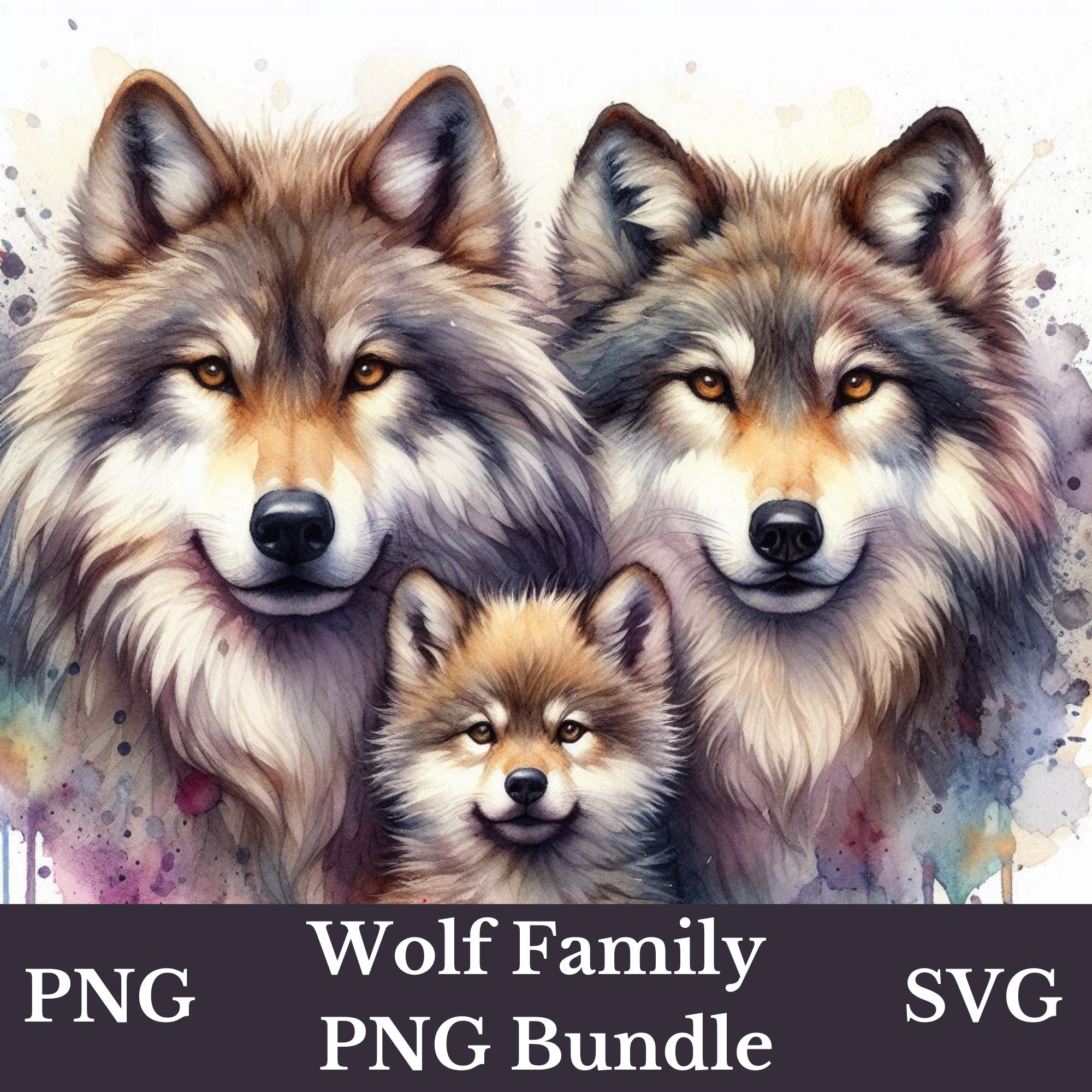 Wolf Family Bundle PNG Wolf SVG Instant Download Wolf Art Wolf PNGS ...
