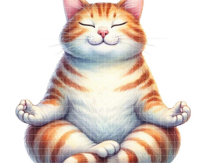 Zen Kitty PNG Spiritual PNGS SVG Graphics Instant Download Zen Graphics ...