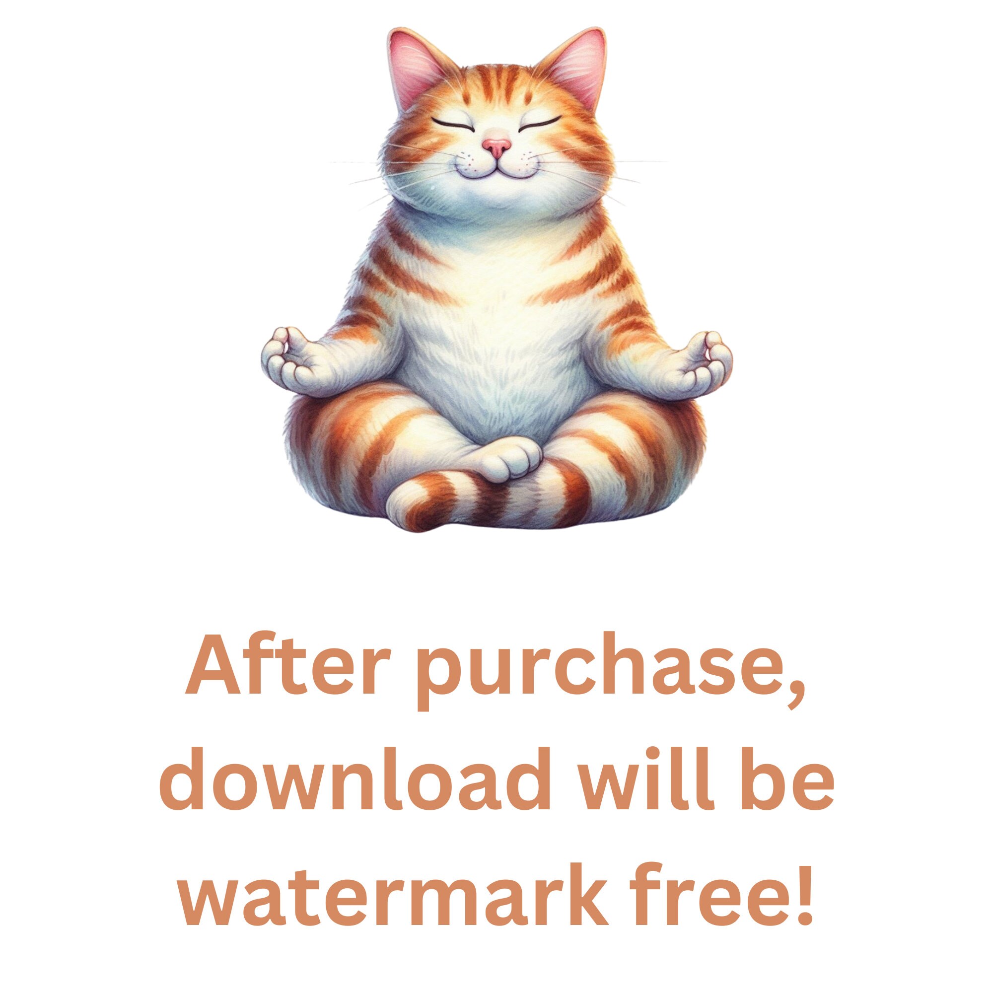 Zen Kitty Pngs | Spiritual Cat | Cute Meditation Graphics | Instant ...