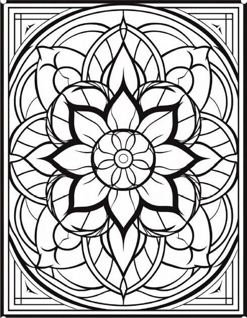 Stained Glass Mandala Coloring Book Volume 1 Spiral Bound Coloring Book ...