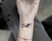 Letter M Temporary Fake Tattoo Sticker set of 2 - Etsy