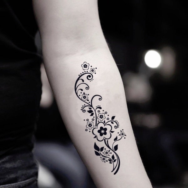Birth Flower Vine Tattoo - Etsy