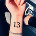 Number 13 Temporary Tattoo Sticker (set of 4) - Etsy