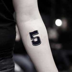 Number 5 Temporary Fake Tattoo Sticker (set of 2) - Etsy