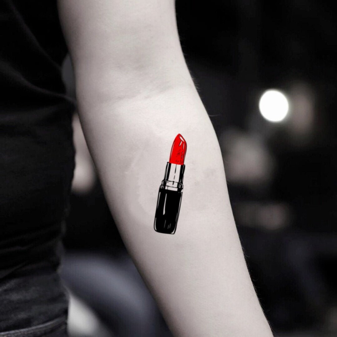 Lipstick Temporary Fake Tattoo Sticker (set of 2) - Etsy