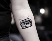 Radio Temporary Fake Tattoo Sticker set of 2 - Etsy