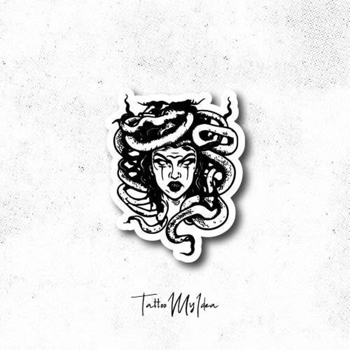 Multi-size Temporary Tattoo Set: Medusa Head Sketchy Design - Etsy